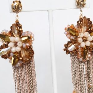 LOOK AROUND | Jewelry | Nwt Gold Flower Shape Chain Hanging Danglers ...